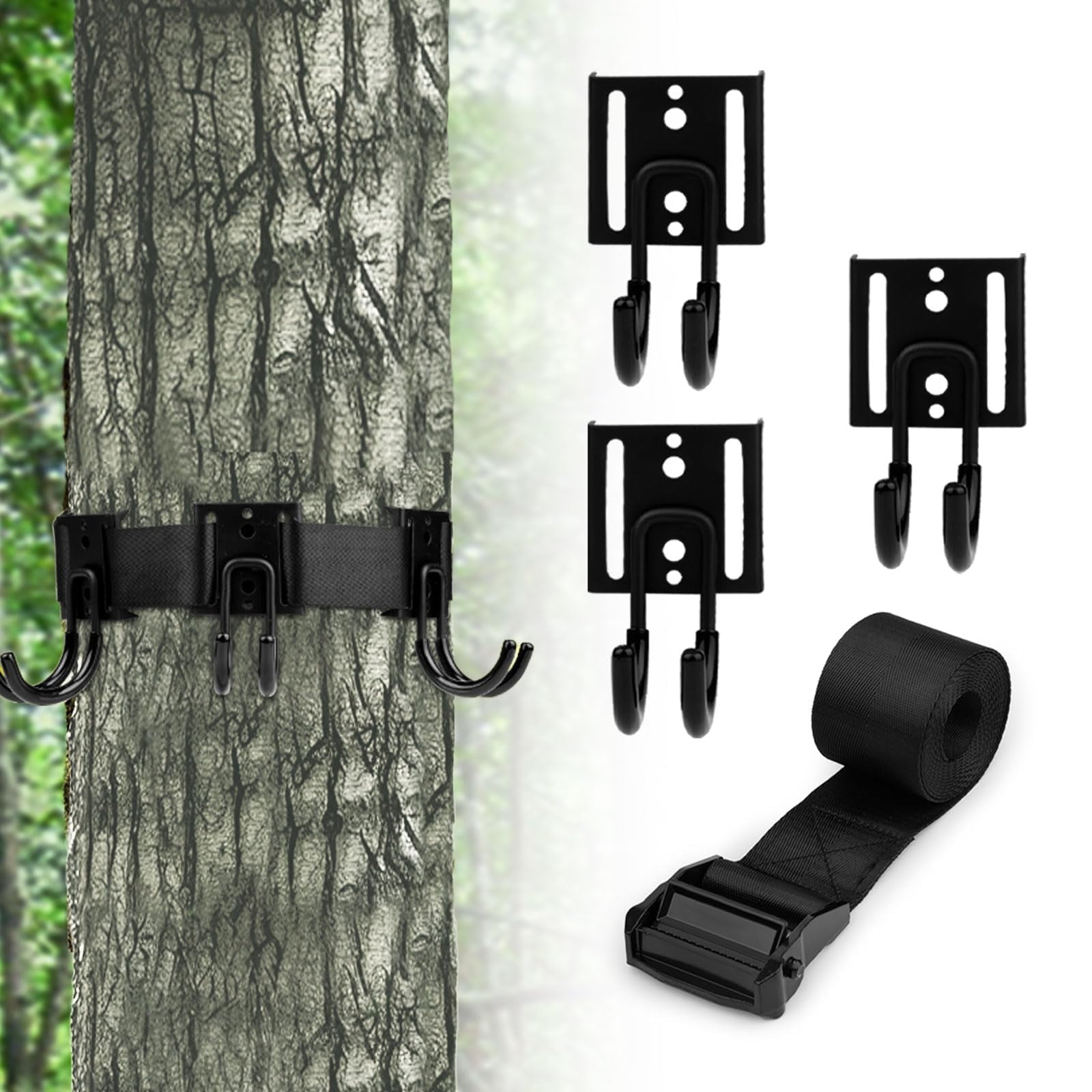 DIY. STORE 3 Pcs Metal Gear Hooks with Treestand Strap, Treestand Strap ...