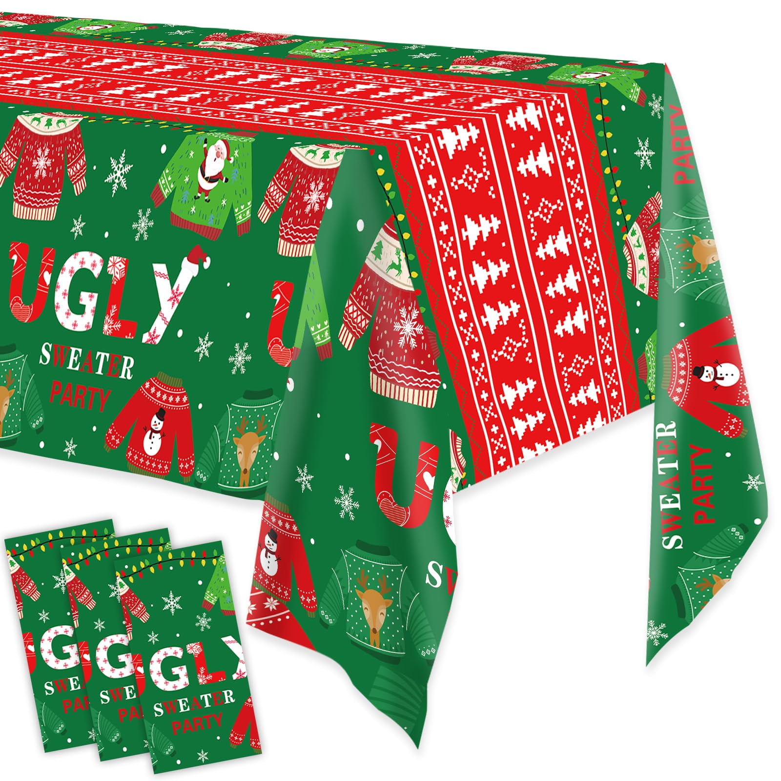 DIY.STORE 4 Pack Christmas Disposable Tablecloths, 54 x 108 Inch ...
