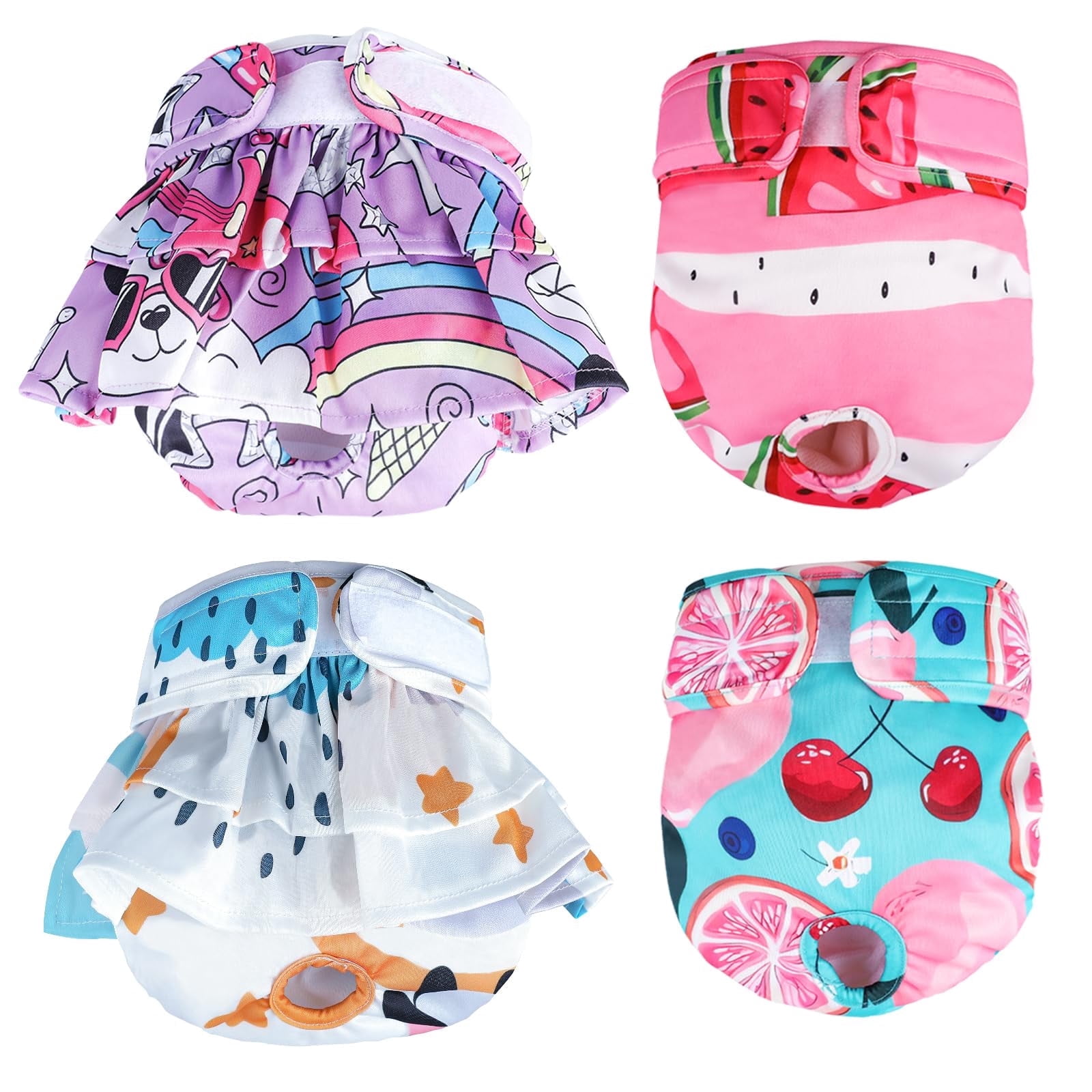 DIY Store 4-Pack Large Washable Female Dog Diapers, High Absorbency ...