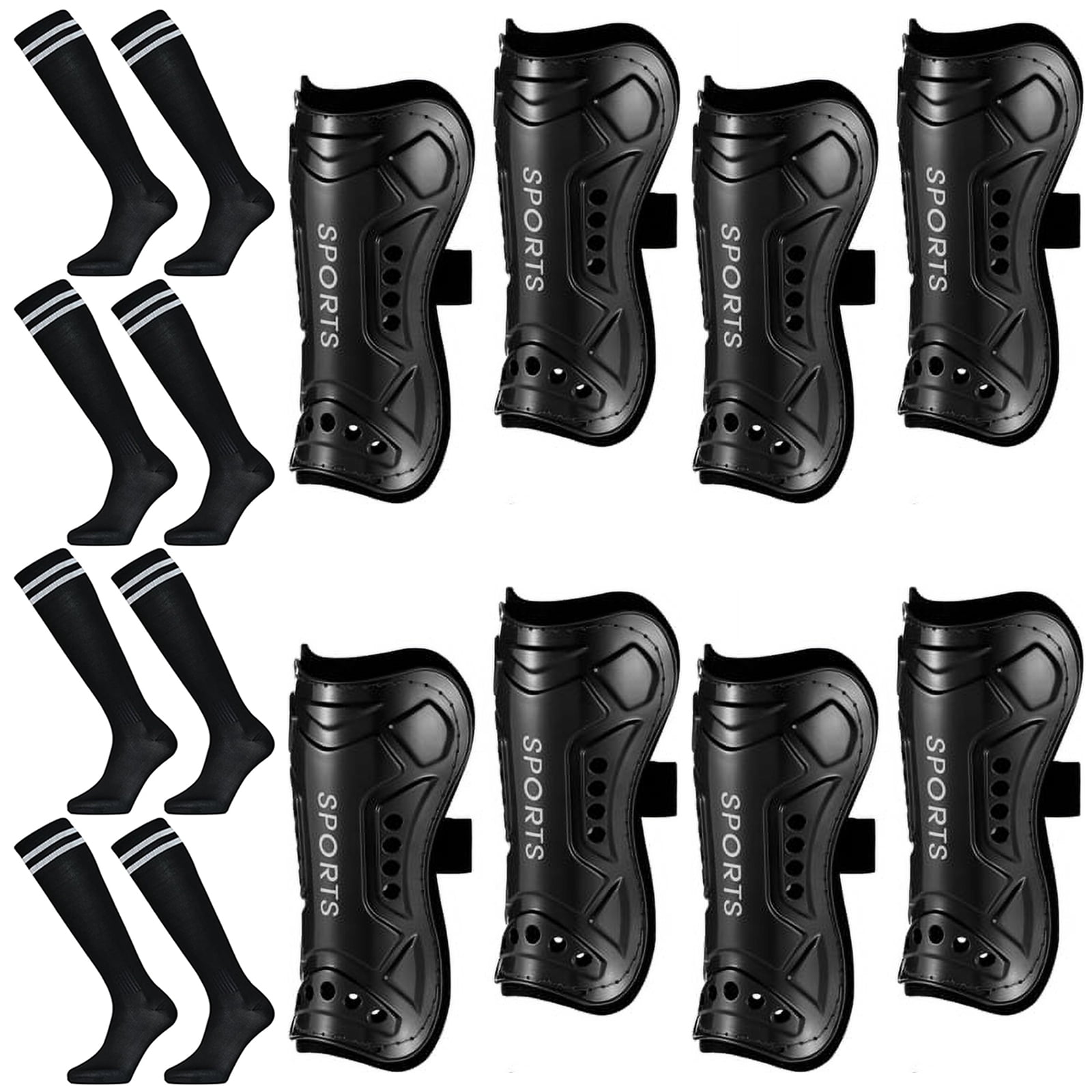 DIY.STORE 4 Pairs Toddlers Soccer Shin Guards & 4 Pairs Soccer Socks ...