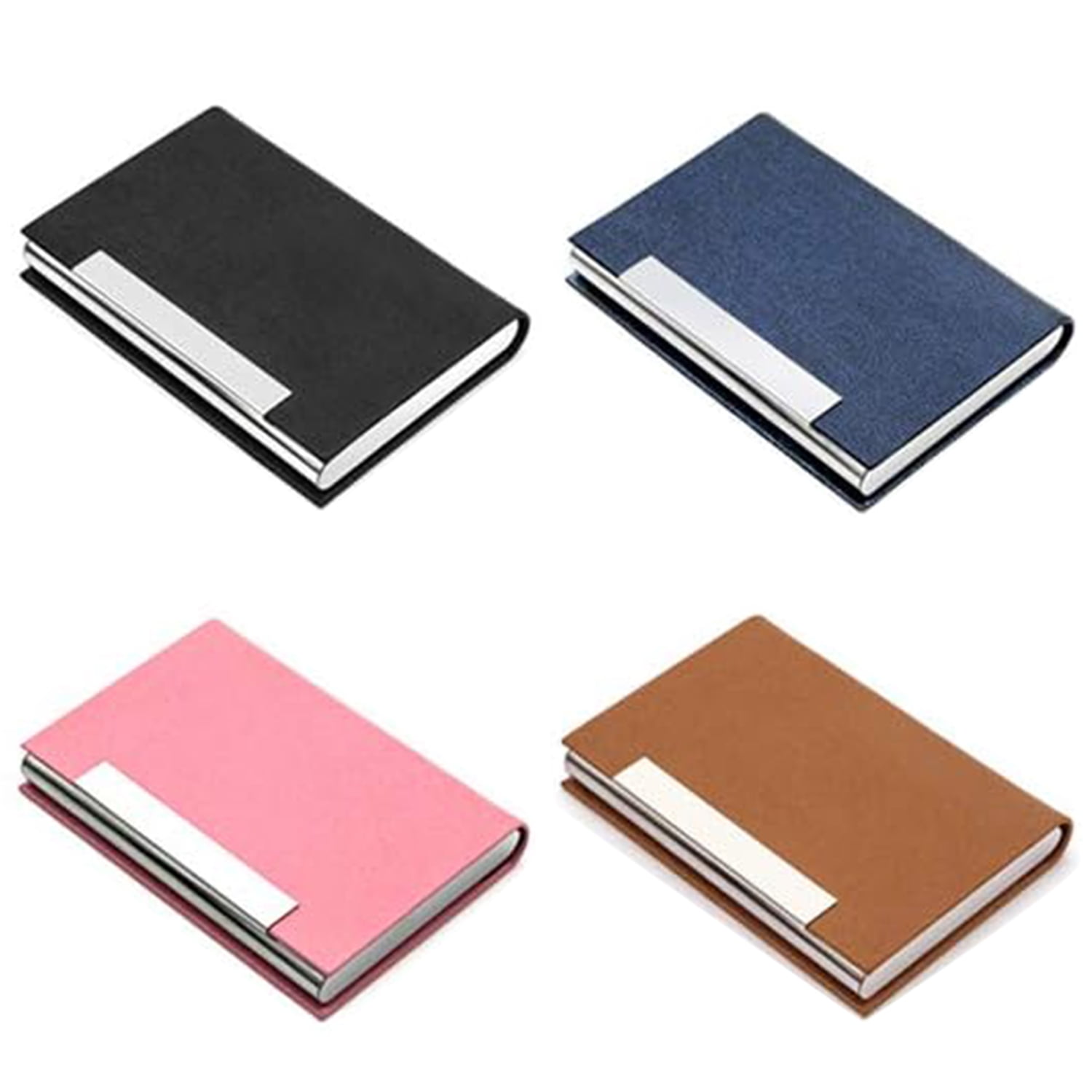 DIY.STORE 4 Pcs Business Card Holder, Case Professional PU Leather ...