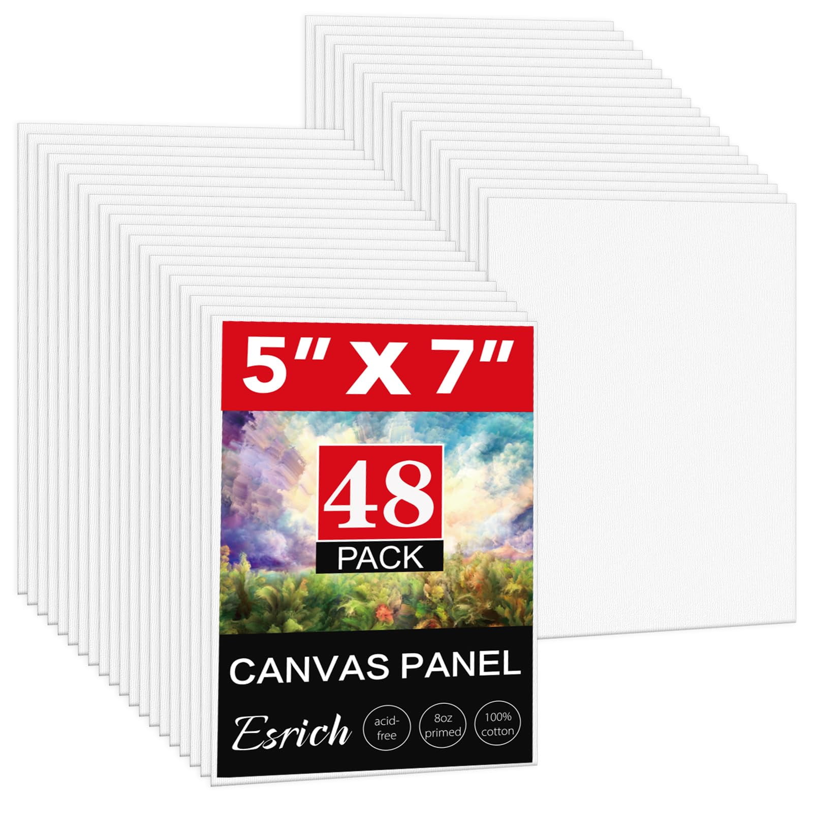 DIY.STORE 5x7IN Small Canvases for Painting, 48 Pack Mini Canvas Boards Cotton Painting Canvas ...