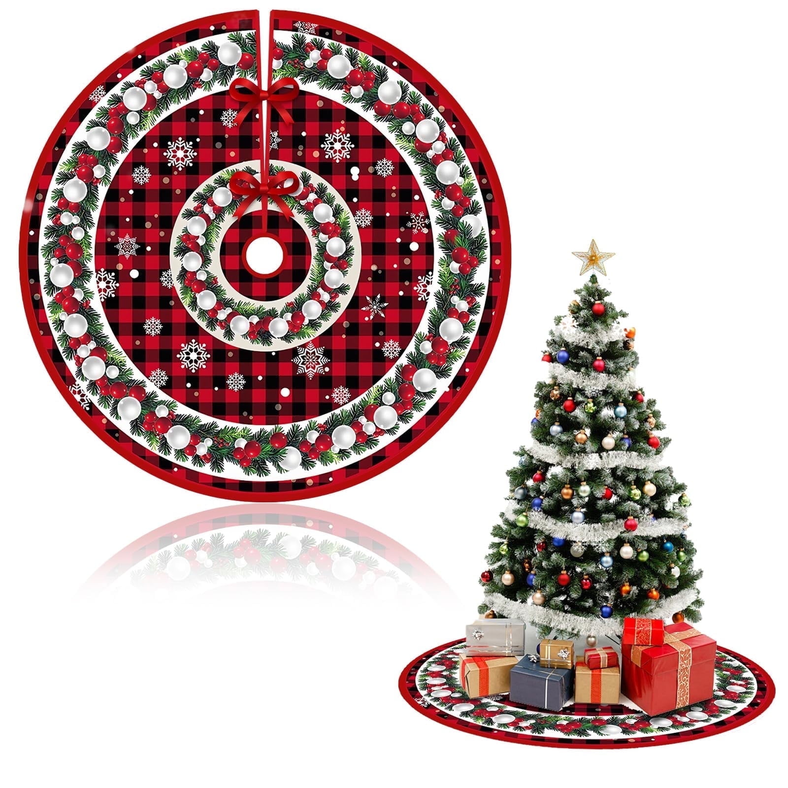 DIY.STORE Christmas Tree Skirt, New Year Xmas Deco, 48 Inches Large ...