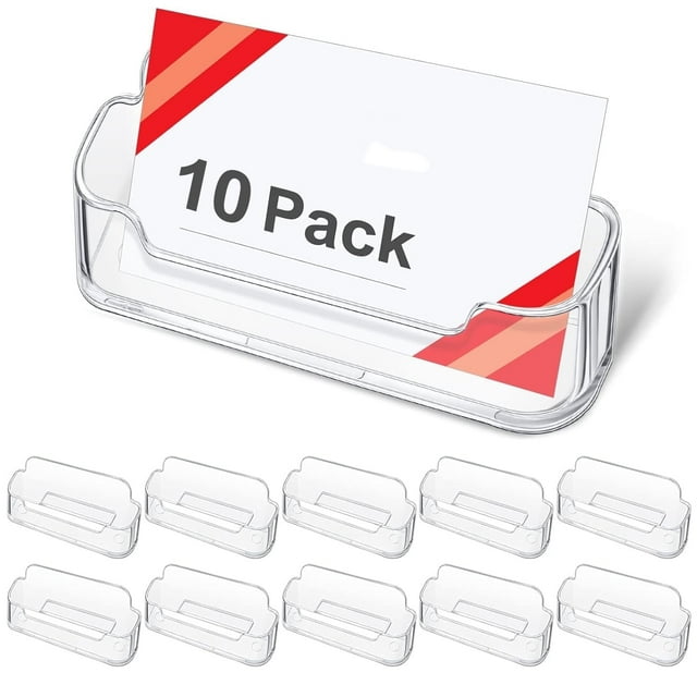 DIY.STORE Clear Business Card Holder, 10 Pack, New - Walmart.com