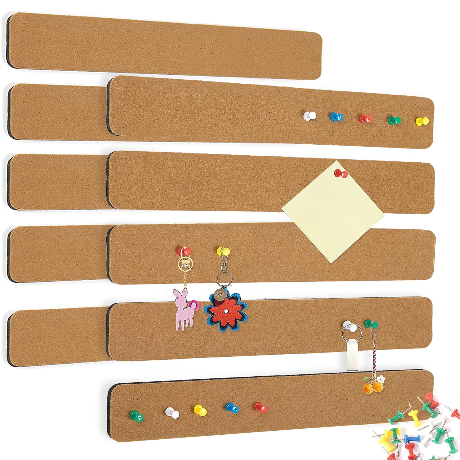DIY.STORE Felt Bar Strips Bulletin Board with 35 Push Pins, 5 Count ...