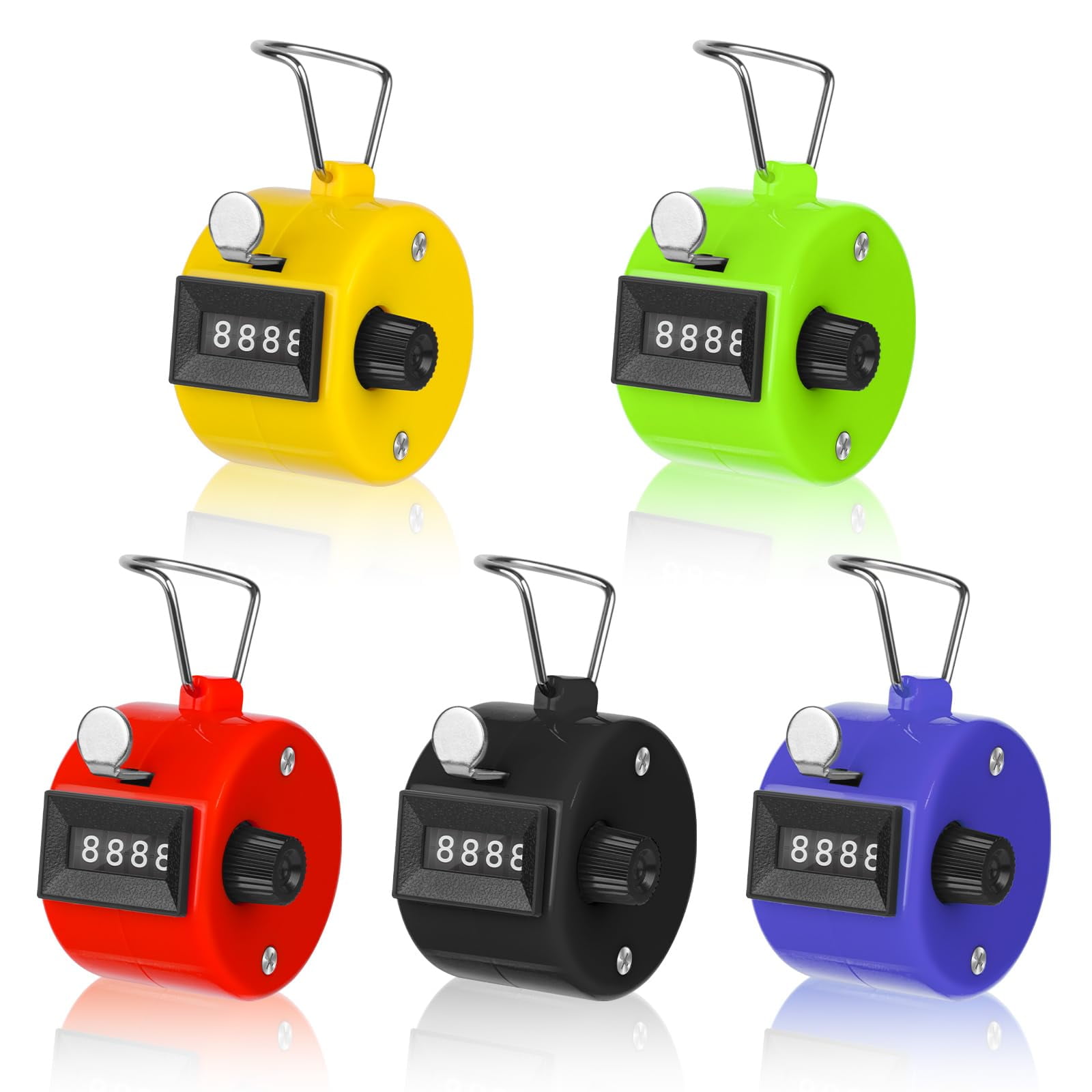 DIY.STORE Handheld Mechanical Counter Clicker, 5 Pcs 4-Digital Number ...