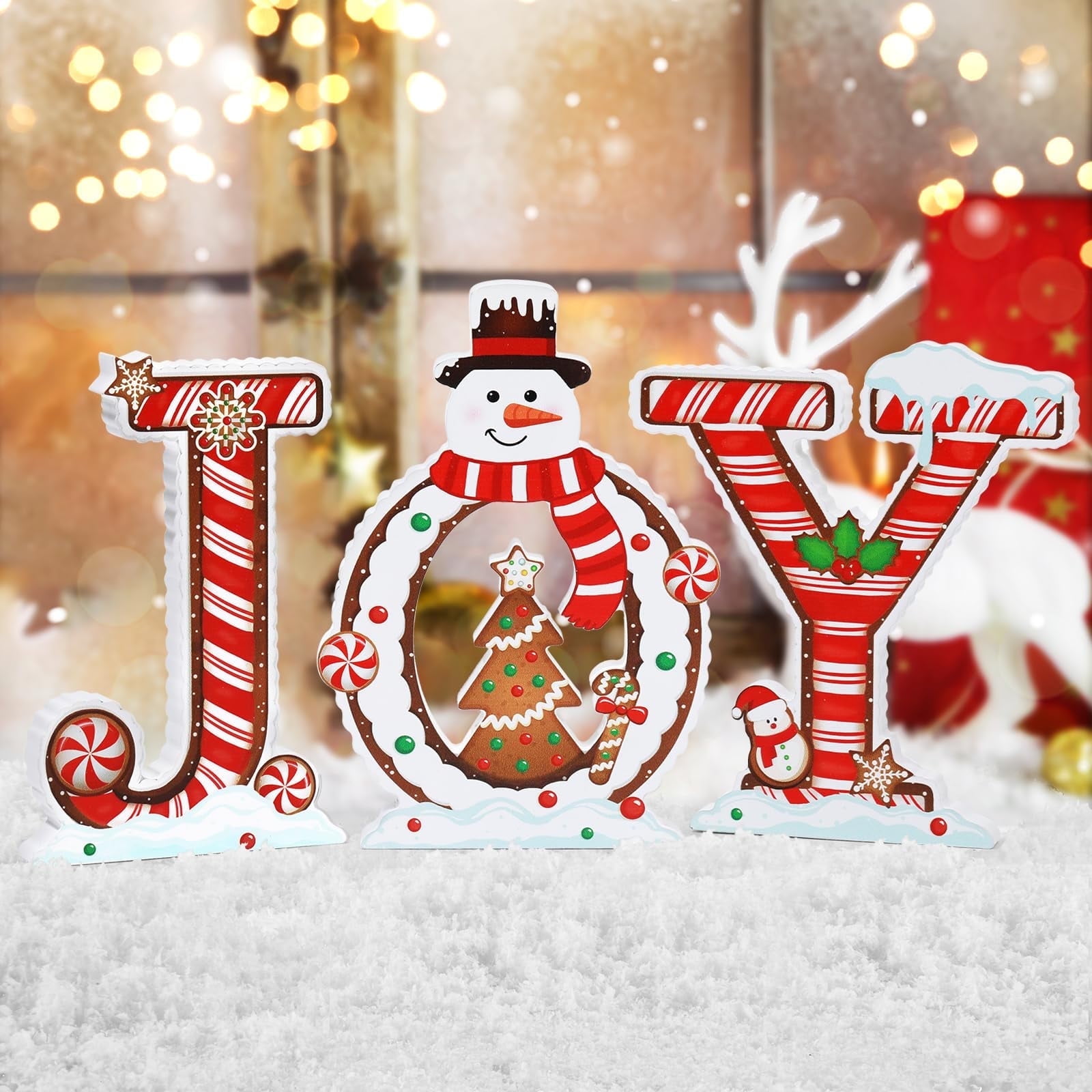 DIY.STORE JOY Christmas Centerpiece Sign for Table, Wooden Christmas ...