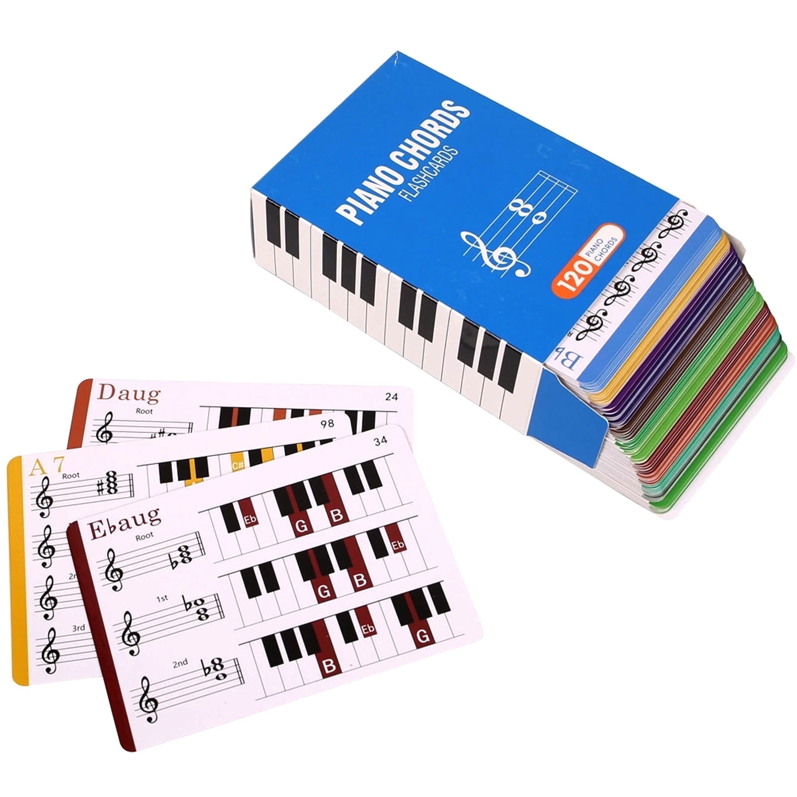 DIY. STORE Piano Chord Flash Cards, Includ Piano Chords Chart & Color ...