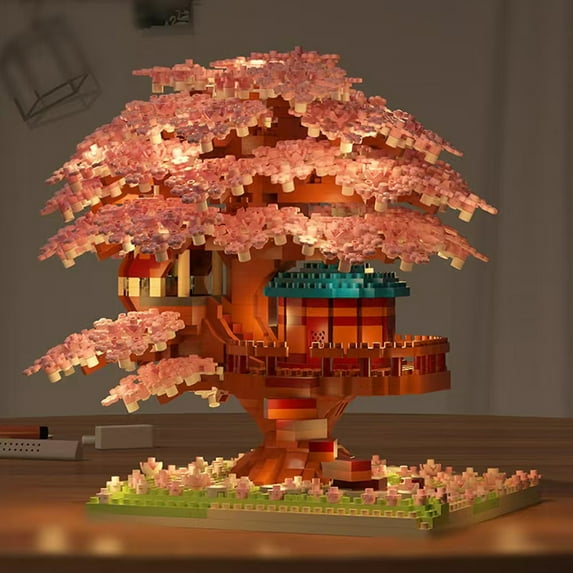 DIY Sakura Tree Building Blocks Set Diy Cherry Blossom Bricks with ...