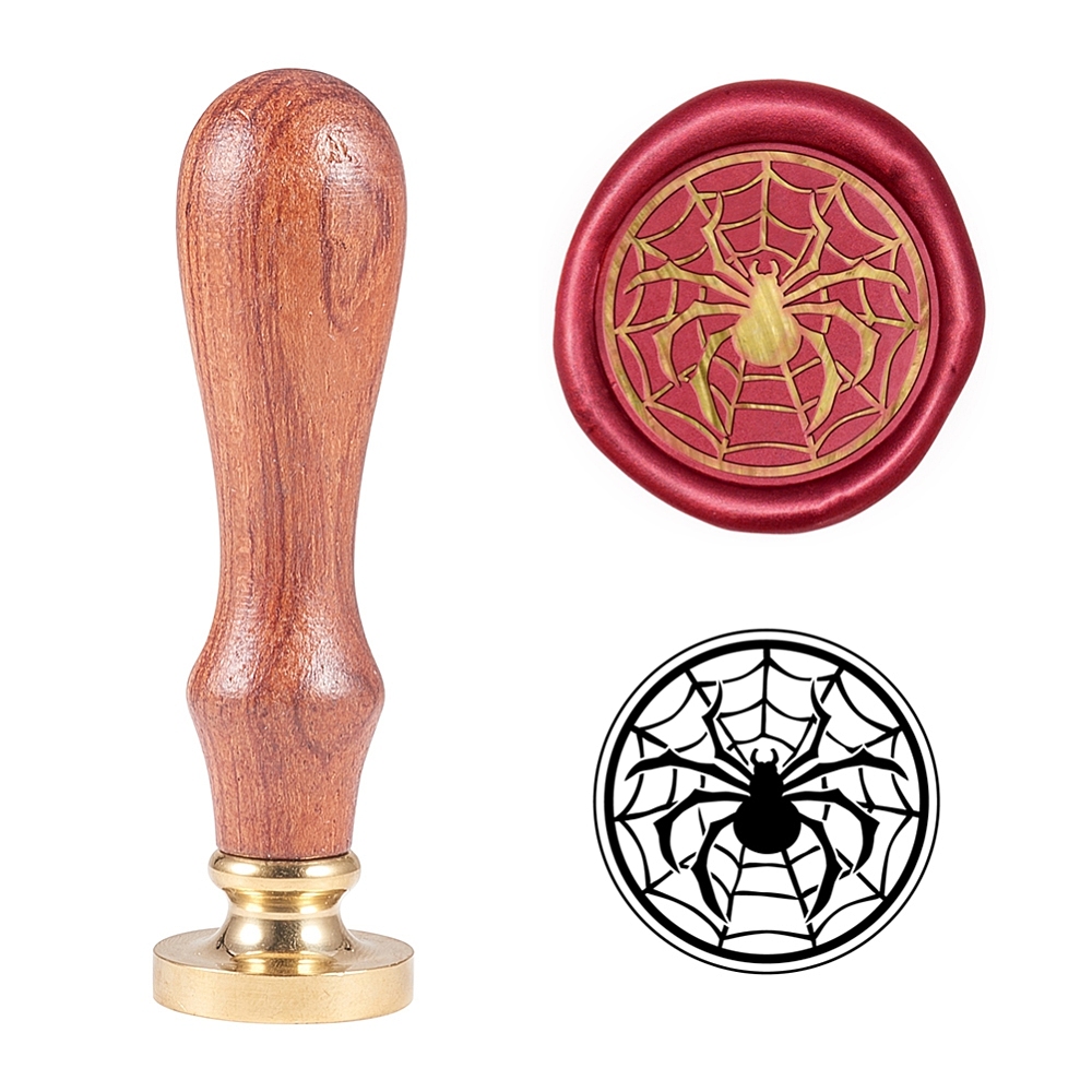 DIY Scrapbook Brass Wax Seal Stamp and Wood Handle Sets Spider Pattern ...