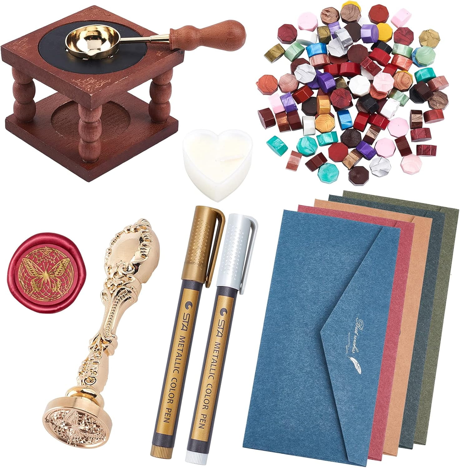 DIY Scrapbook Kits with Retro Gold Foil Western Style Paper Envelope ...