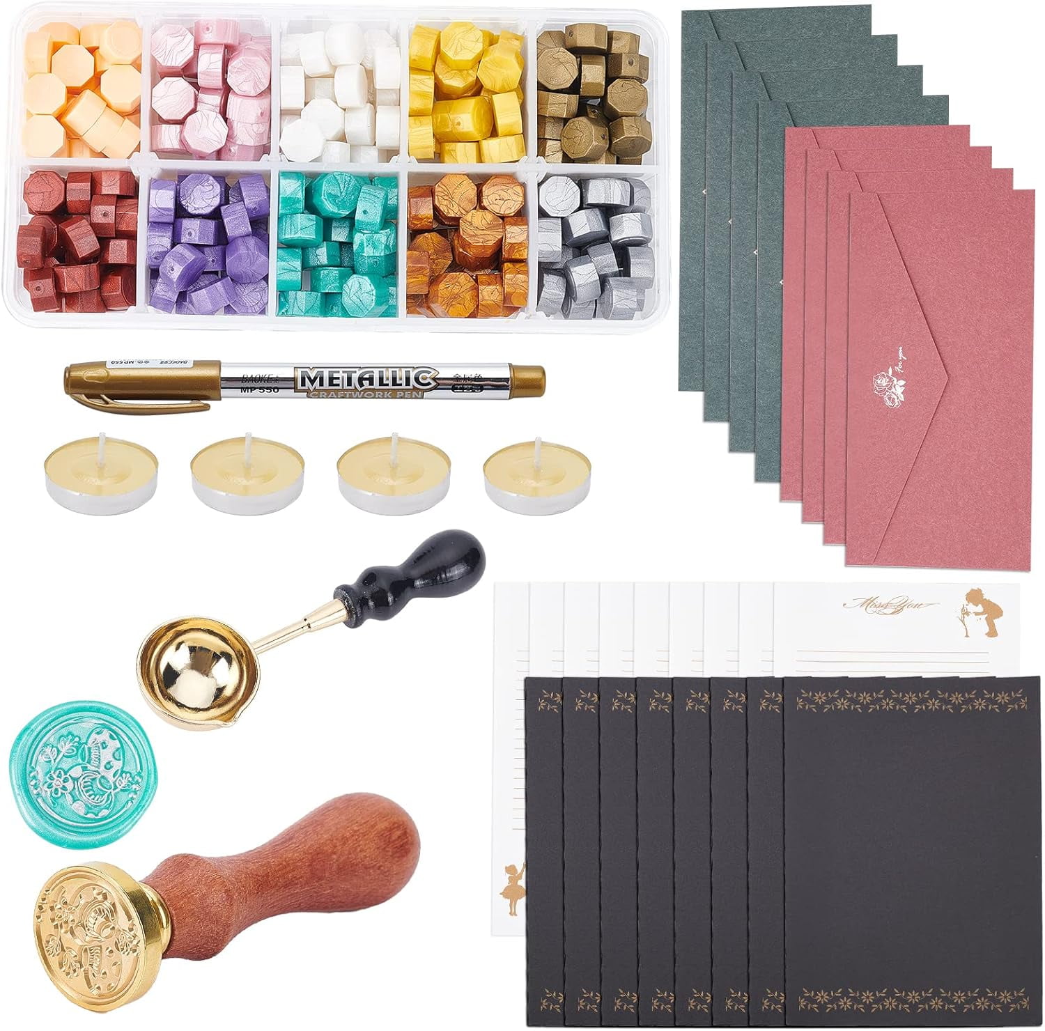 DIY Scrapbook Making Kits Including Sealing Wax Particles Paper ...