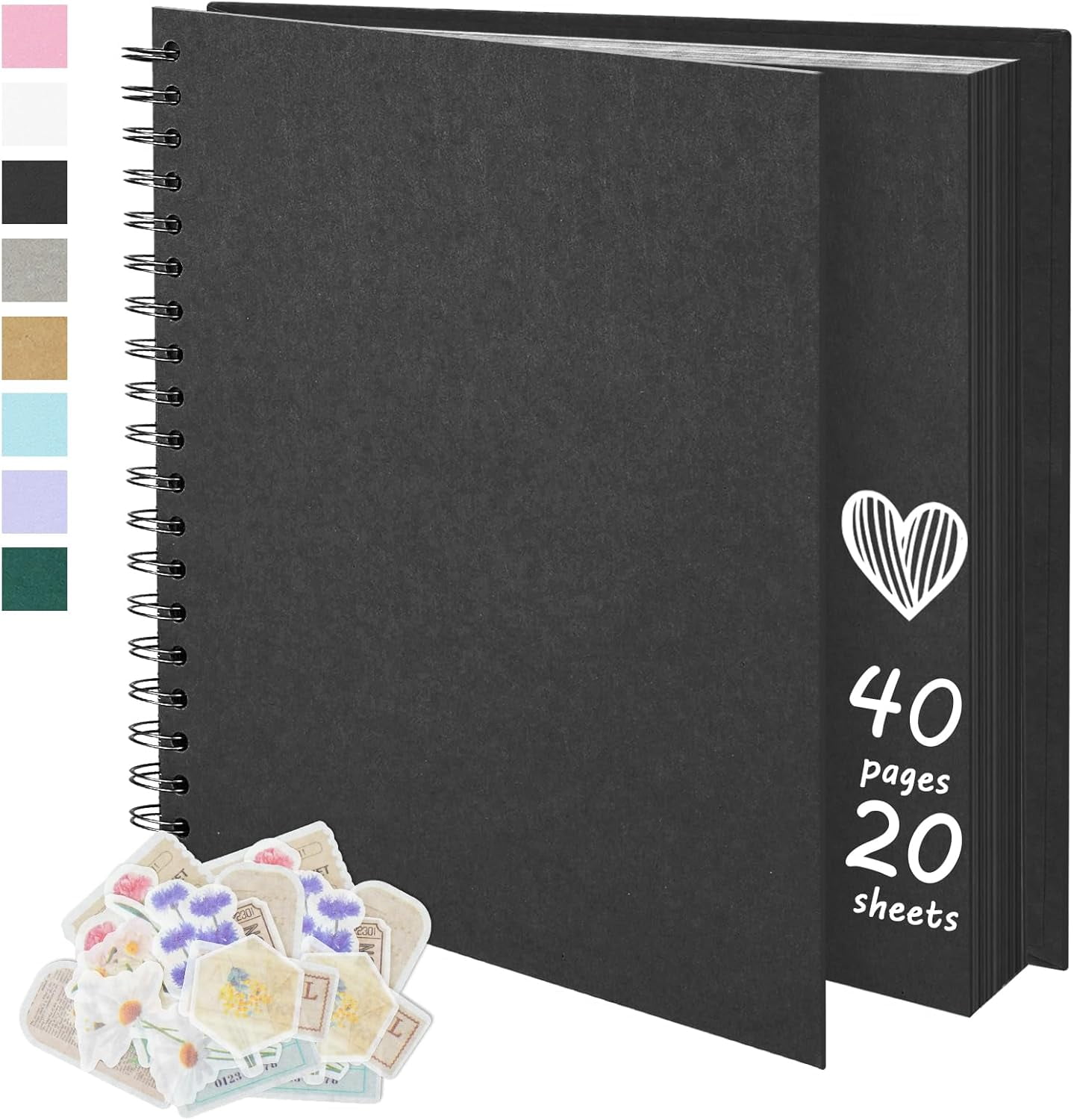 DIY Scrapbook Photo Album, Kraft Blank Paper Scrap Book 40 Pages Memory ...