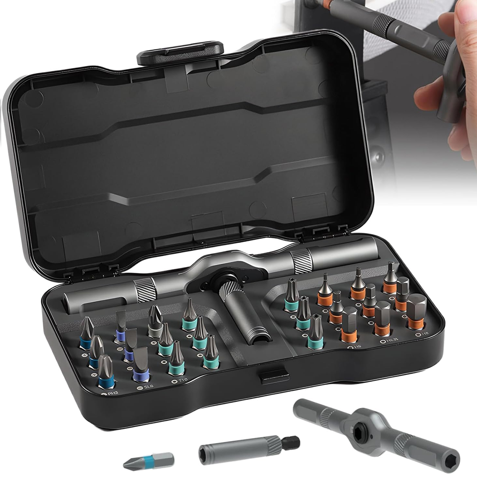 DIY Screwdriver 24 in 1, 2025 Upgrade 24 In 1 Multi Bit Magnetic ...
