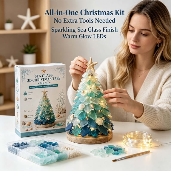 Diy Sea Glass Art Kit Christmas Decorations 3d Light Up Sea Glass Art