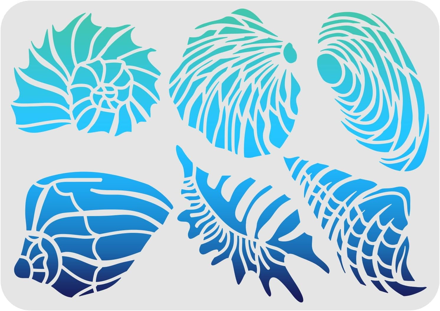 DIY Seashell Plastic Stencil for Walls and Crafts DIY 11.7x8.3 inch ...