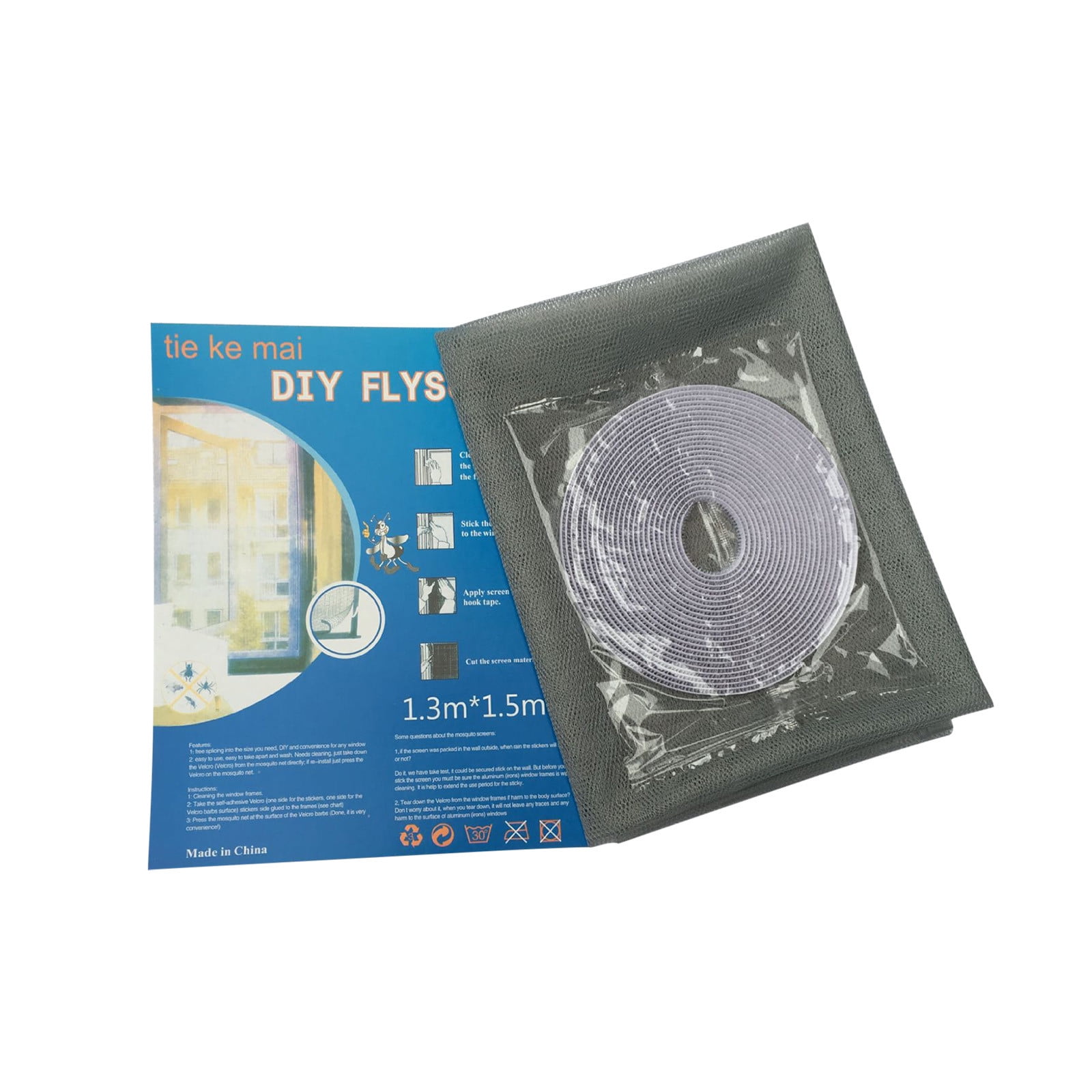 DIY Self-Adhesive Mosquito Net Screen | 150cm x 200cm Black Window Mesh ...