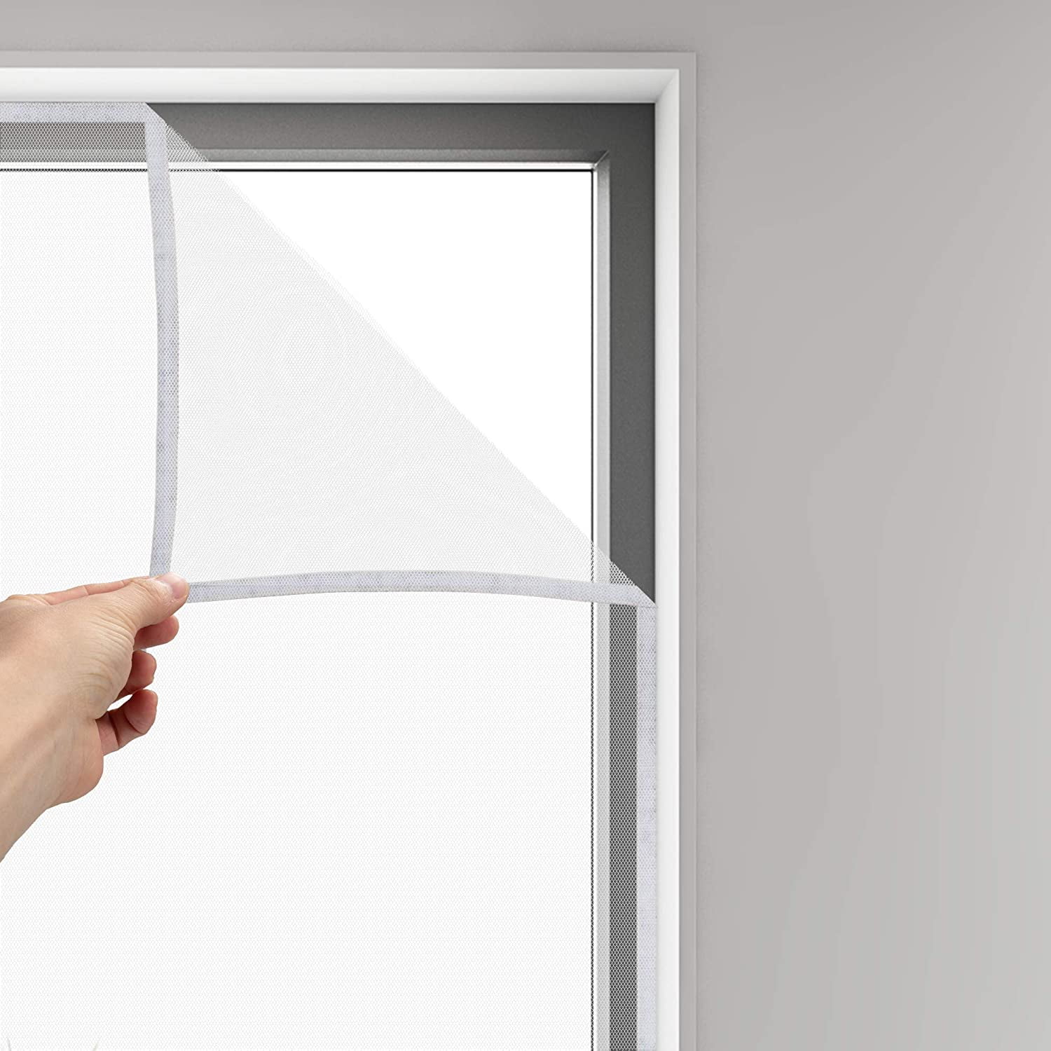 DIY Self-adhesive Velcro Window Screen, 51x59 Inches, Keeps Bugs Out (1 ...