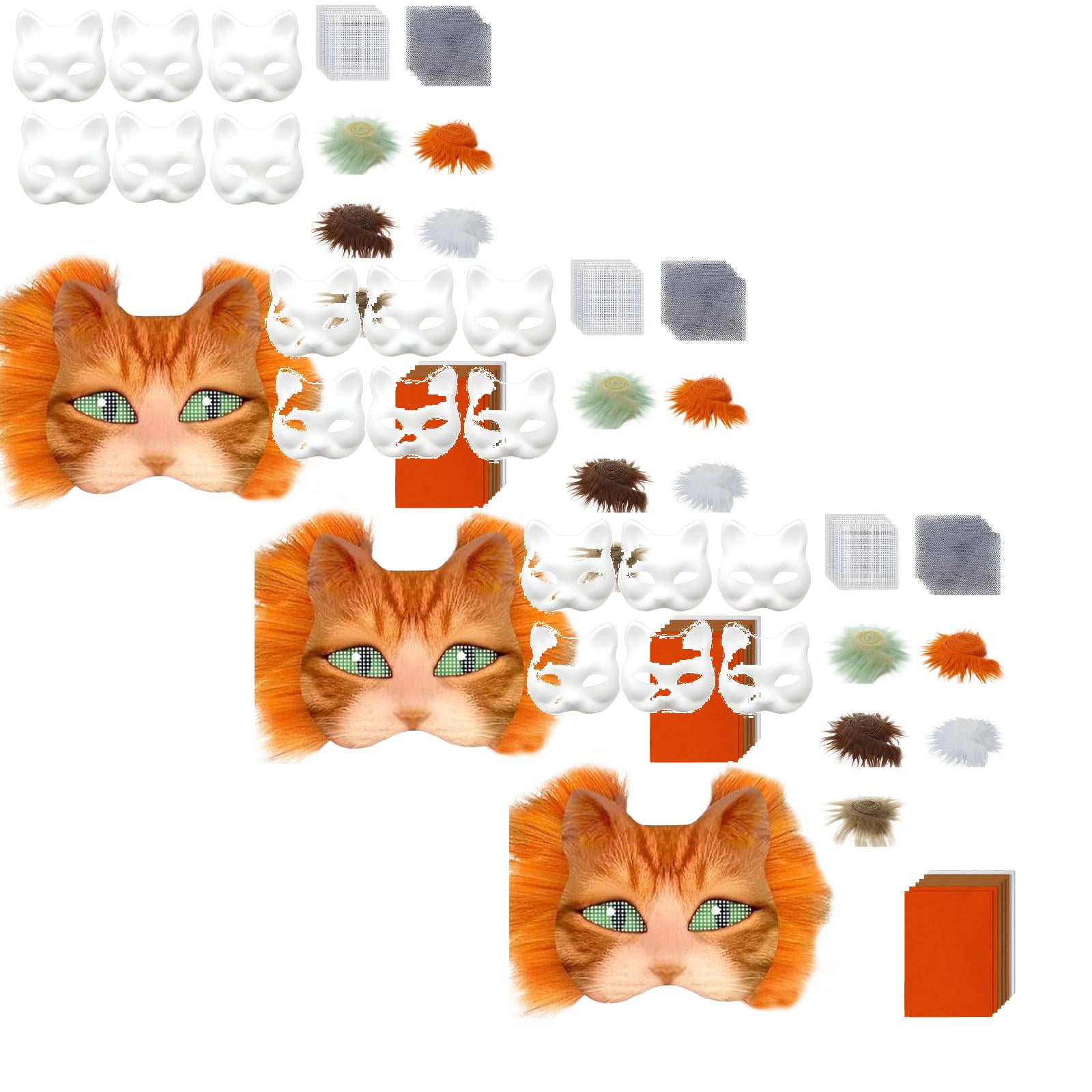 DIY Set 6 Piece DIY Cat Halloween With Faux Eye Net And Fabric Empty ...