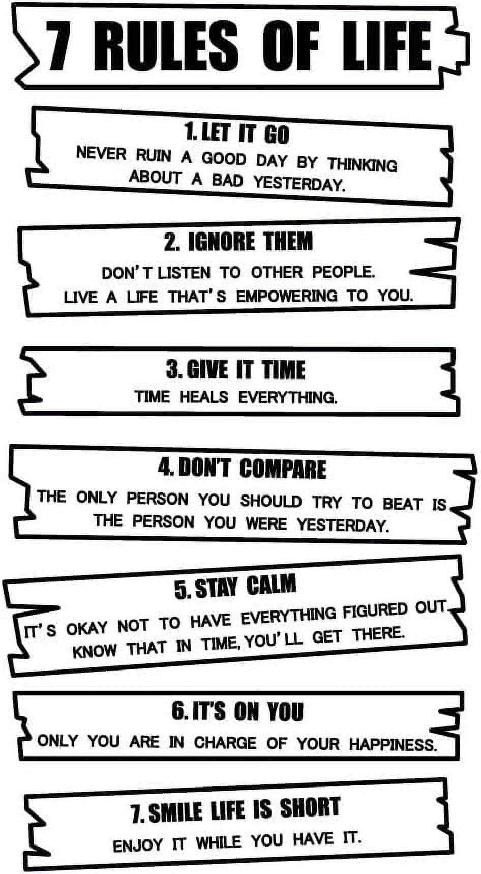 DIY Seven Mottos Wall Decals Wall Stickers Removable Self Adhesive ...