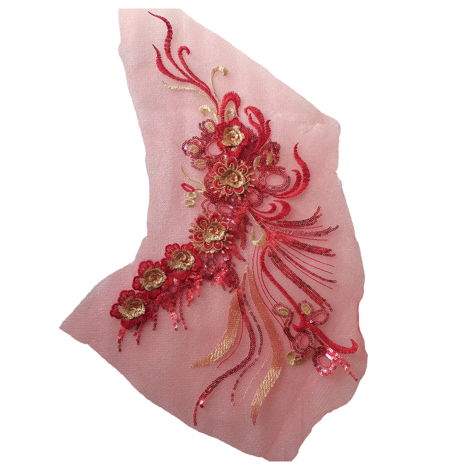 DIY Sewing Fabric Sequin 3D Embroidery Lace Flower Applique Make ...