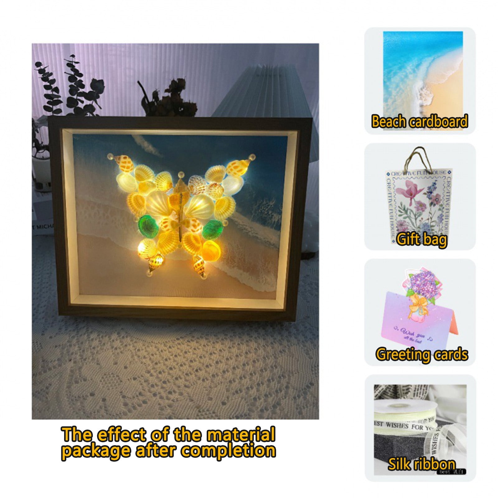 DIY Shell Conch Starry Sky Lamp, Shell Frame Night Light Moon Light ...