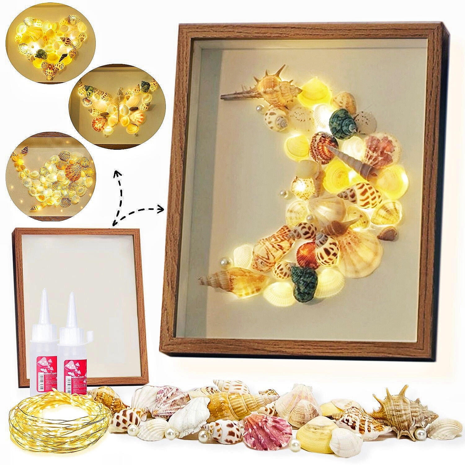 DIY Shell Night Light Craft Kits, Arts & Crafts for Girls 8-12, Cool ...