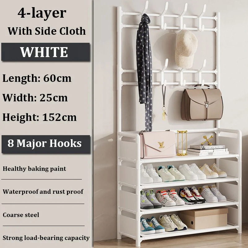 DIY Shoe And Hat Rack Clothes Hanger Organizer Floor Standing Dustproof ...