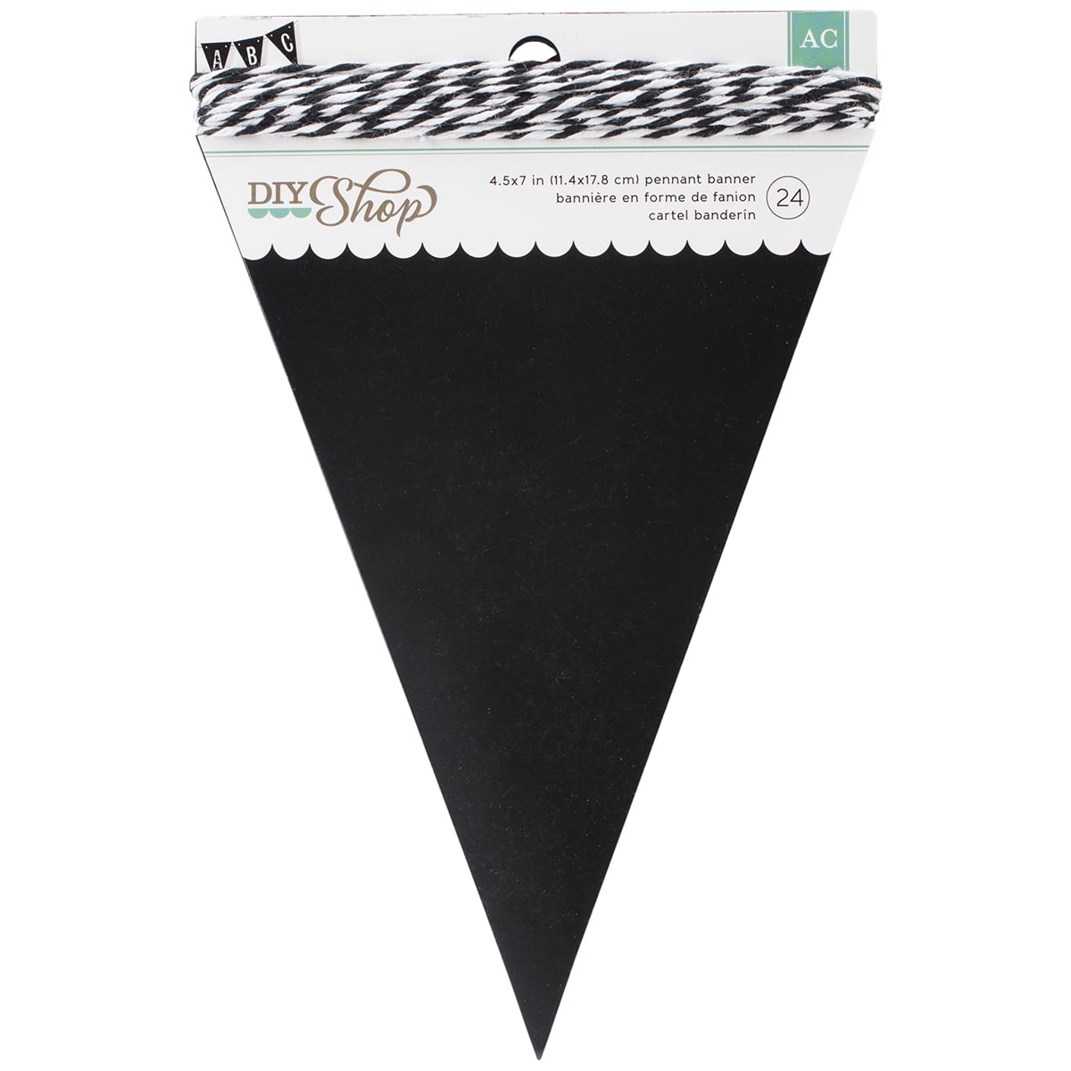 DIY Shop Banner 24pcs W/String-Chalkboard Pennants, 4.5"X7" - Walmart.com