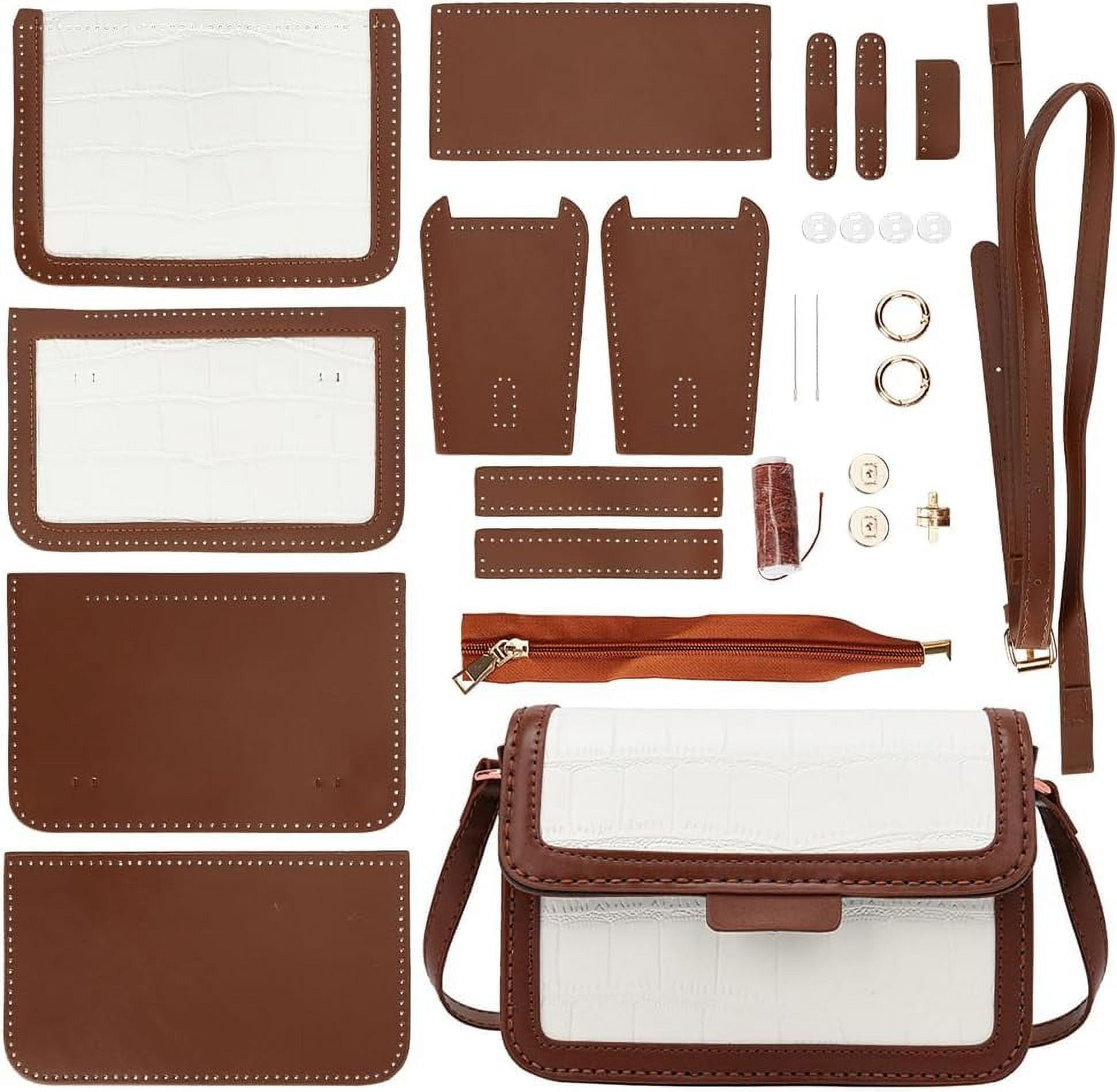 DIY Shoulder Bag Making Kit PU Leather Handbag Sewing Kit Women ...