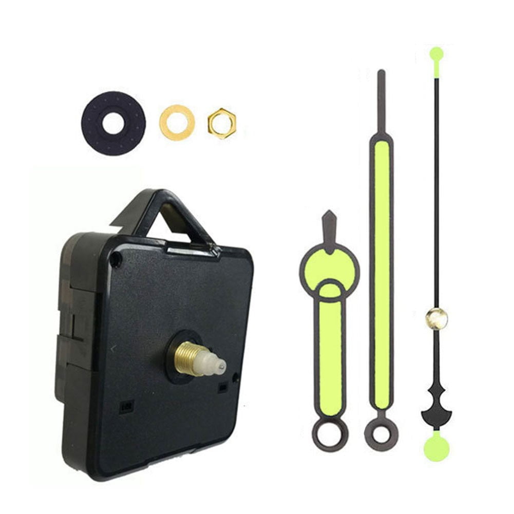 DIY Silent Quartz Clock Movement Kit with Long Shaft Fluorescent Clock ...