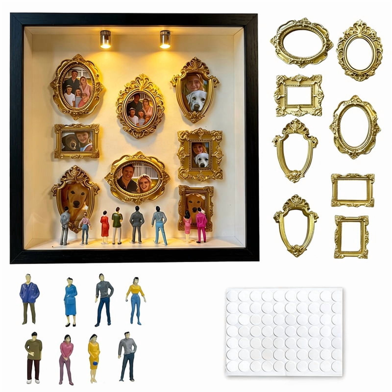 DIY Silhouette Shadow Box Frame Kit, Mini Gold Photo Display with ...
