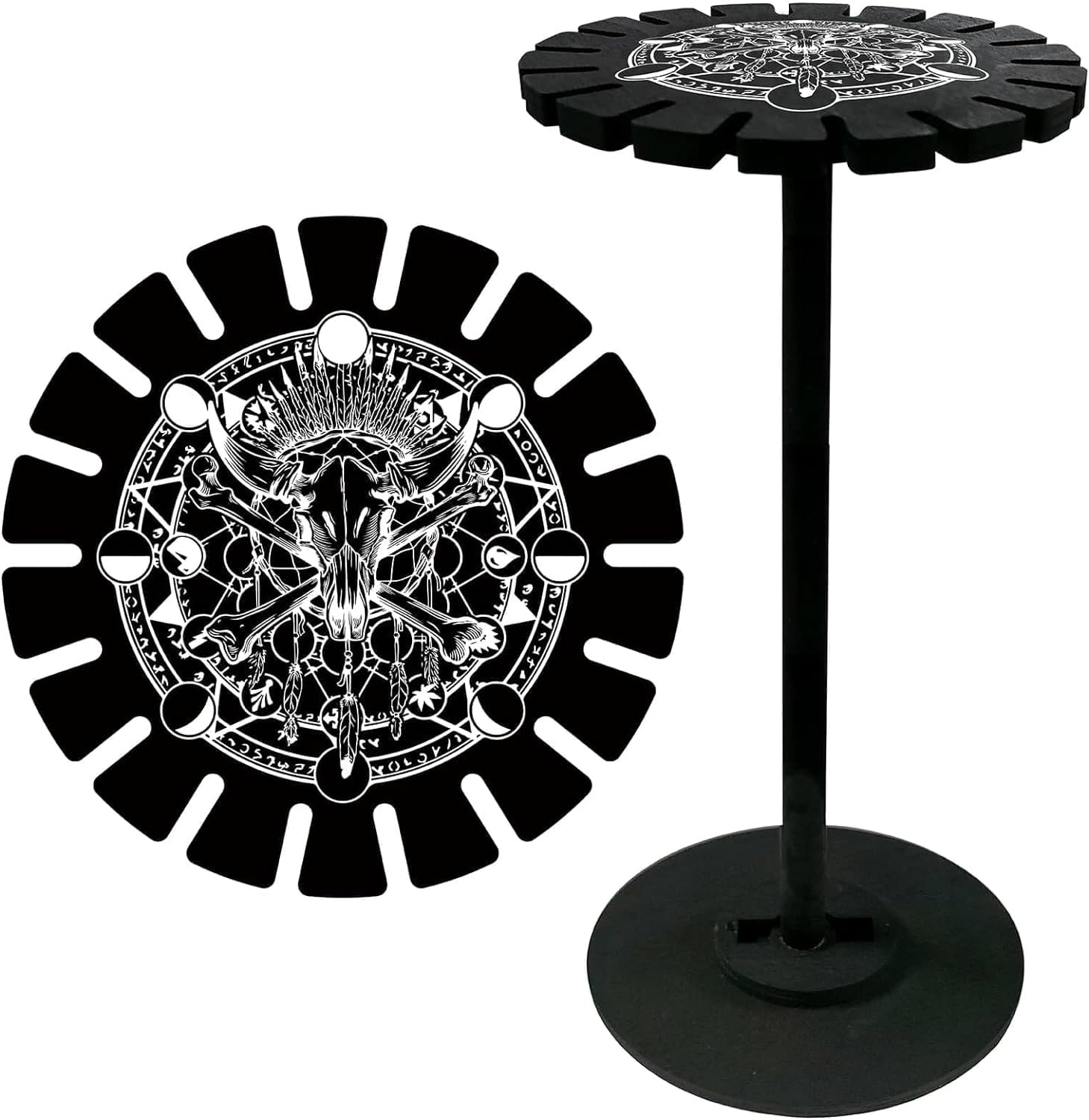 DIY Skull Pirate Pendulum Crystal Display Shelf Holder Stand Black ...