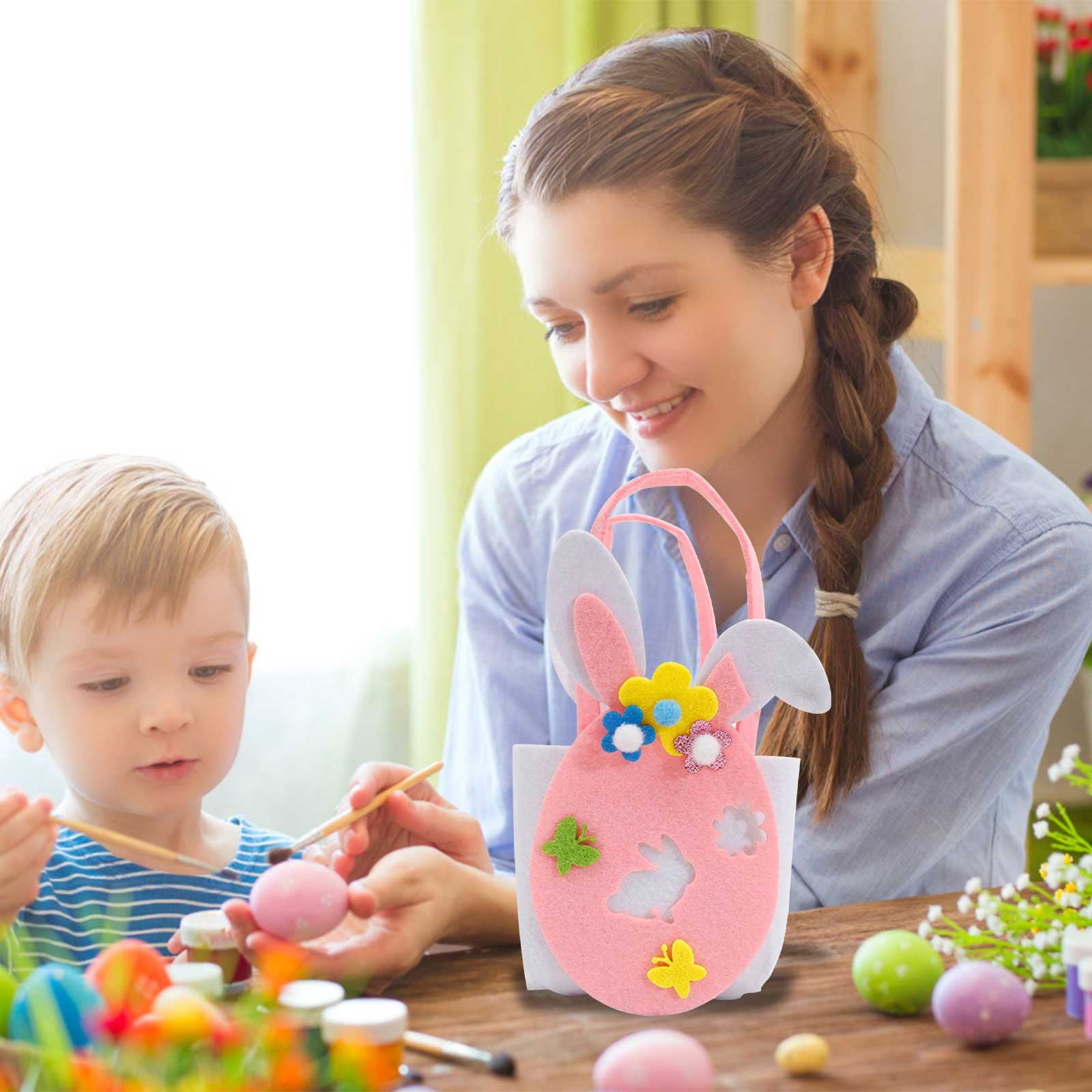 DIY Small Easter Baskets for Kids 8.3 Inch Easter Bunny Gift Bag Bunny ...