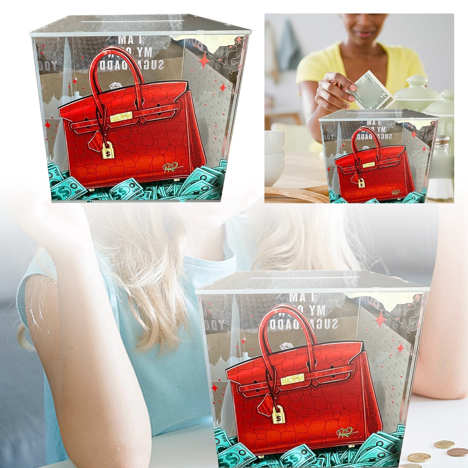 DIY Smash Box for Money 10k - Durable Acrylic Savings Cash Box for Cash ...