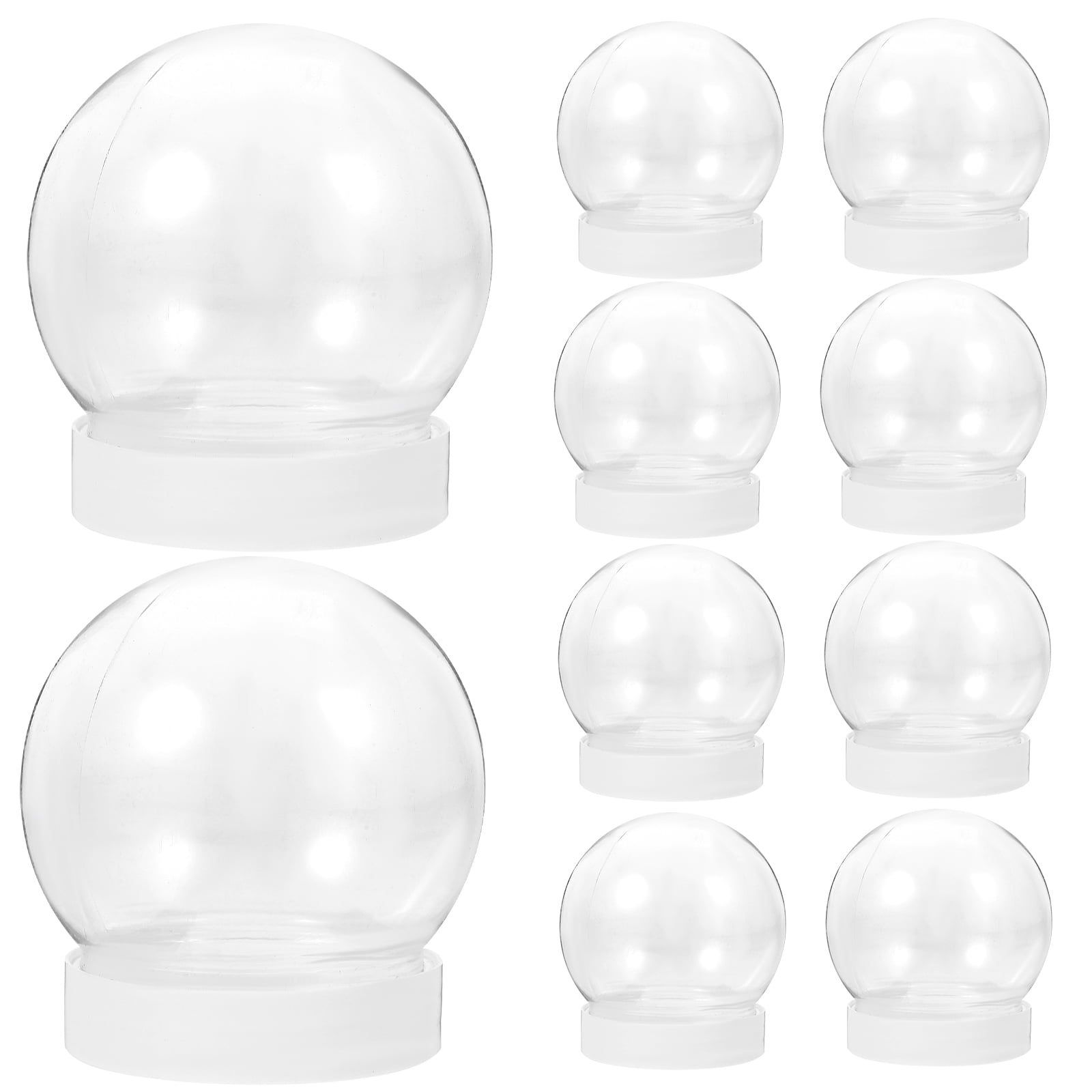 DIY Snow Globe Kit - 10 Clear Plastic Globes with Screw Cap (150ml ...