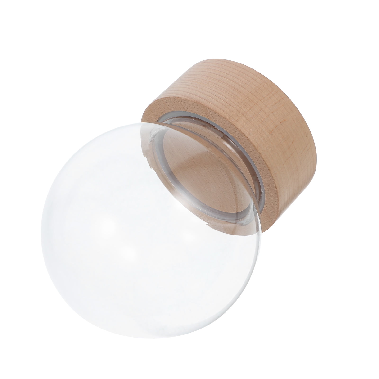 DIY Snow Globe with Music Box Clear Glass Dome with Wooden Base Craft ...