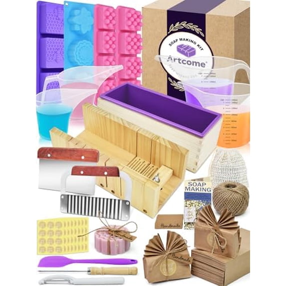 DIY Soap Making Kit with Rectangular Loaf Mold, Adjustable Wooden ...