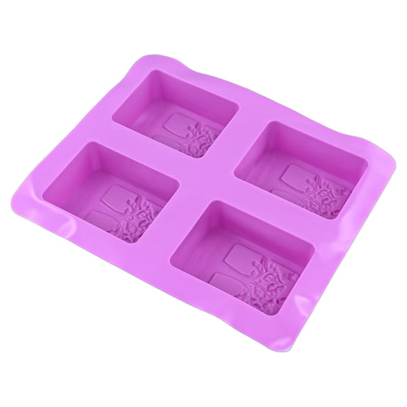 DIY Soap Mould Soap Mould 4 Hole Handmade Crafts Multi Purposes Purple ...