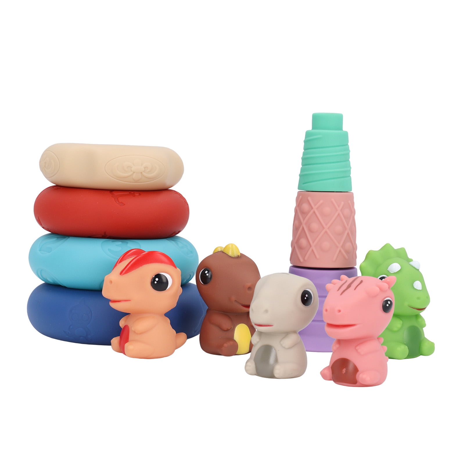 DIY Soft Rubber Children Building Blocks Set Finger Puppet Toy Infant ...