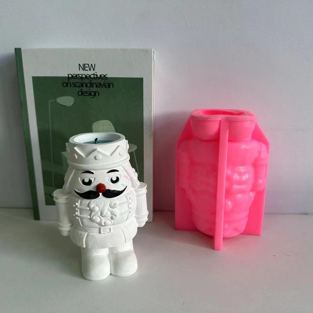 DIY Soldier Candlestick Mold Nutcracker Plaster Sculpture Mold ...