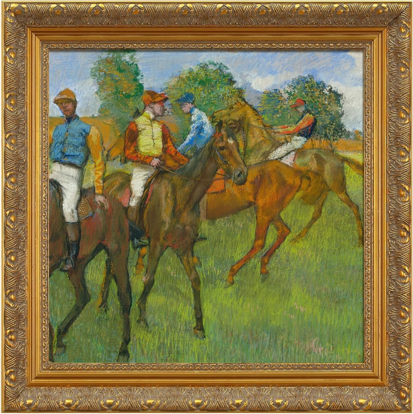 DIY Solid Wood Ornate Frame for 20x20 Rococo Paintings, 2.4" Wide Gold ...