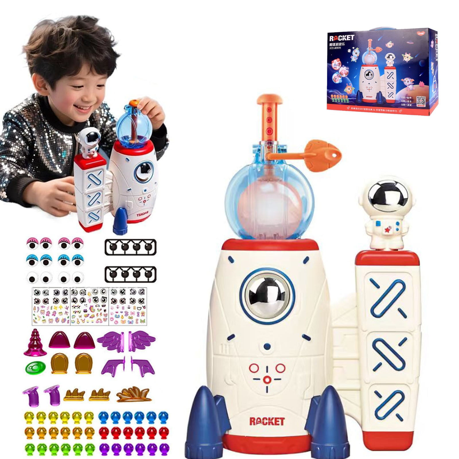 DIY Space Magic Balloon Craft Kit,Diy Balloon Space Rocket,Sticker ...