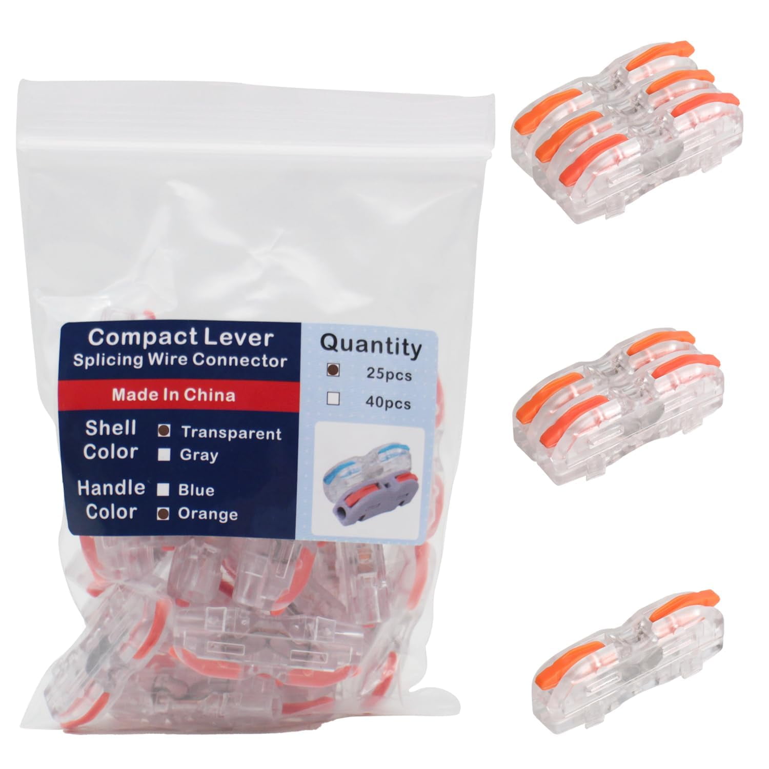 DIY Splicing Wire Connectors in Transparent with Orange Handle, 1 ...