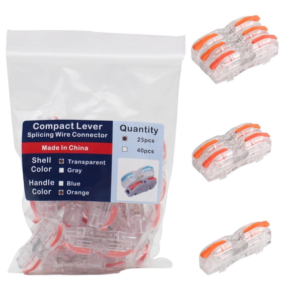 DIY Splicing Wire Connectors in Transparent with Orange Handle, 1 ...