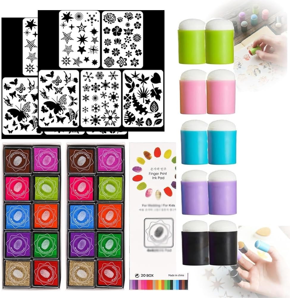 DIY Sponge Finger Painting Kit, Finger Sponge Daubers Craft Drawing Set ...