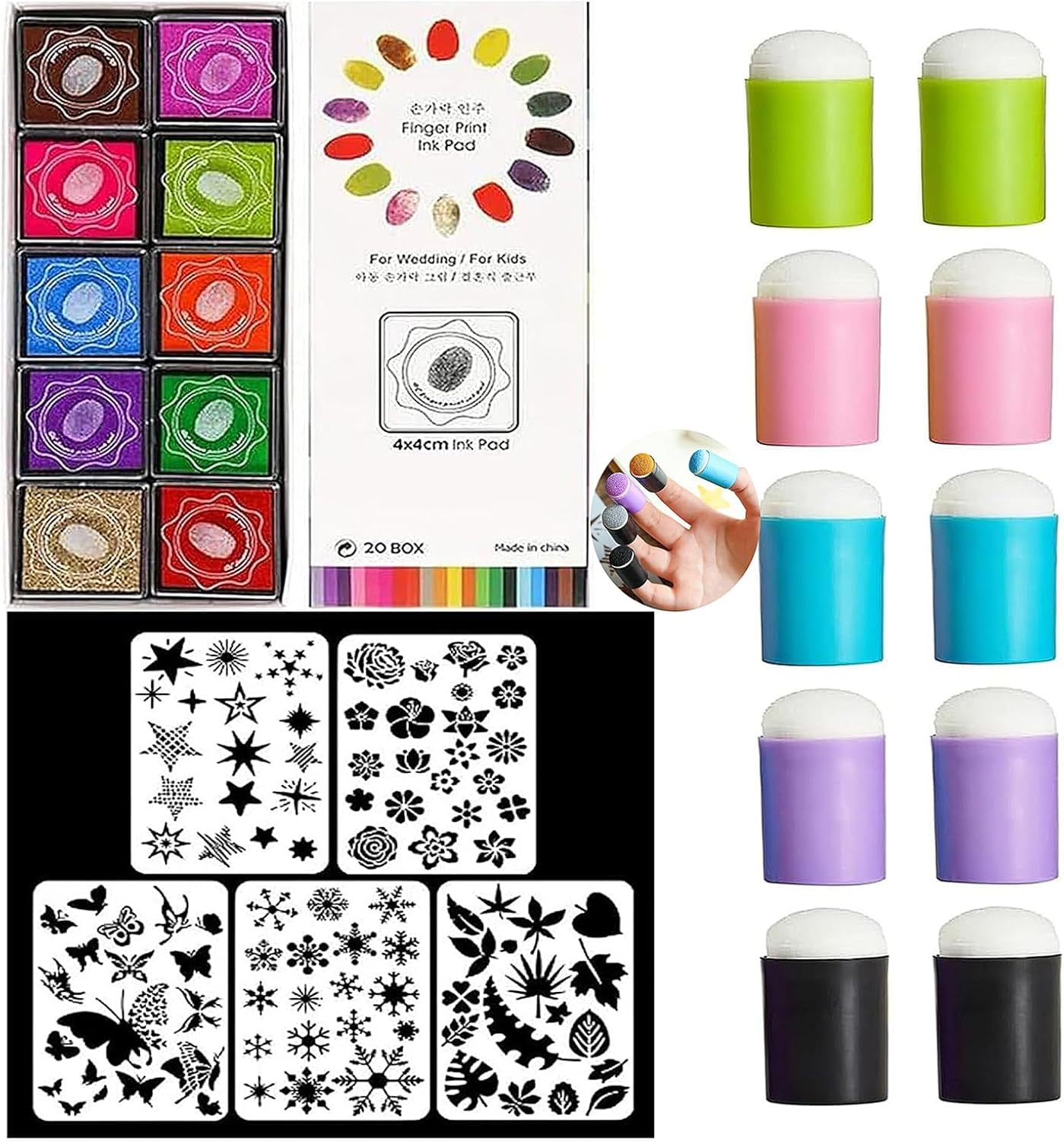 DIY Sponge Finger Painting Set, Finger Sponge Daubers, Finger Daubers ...