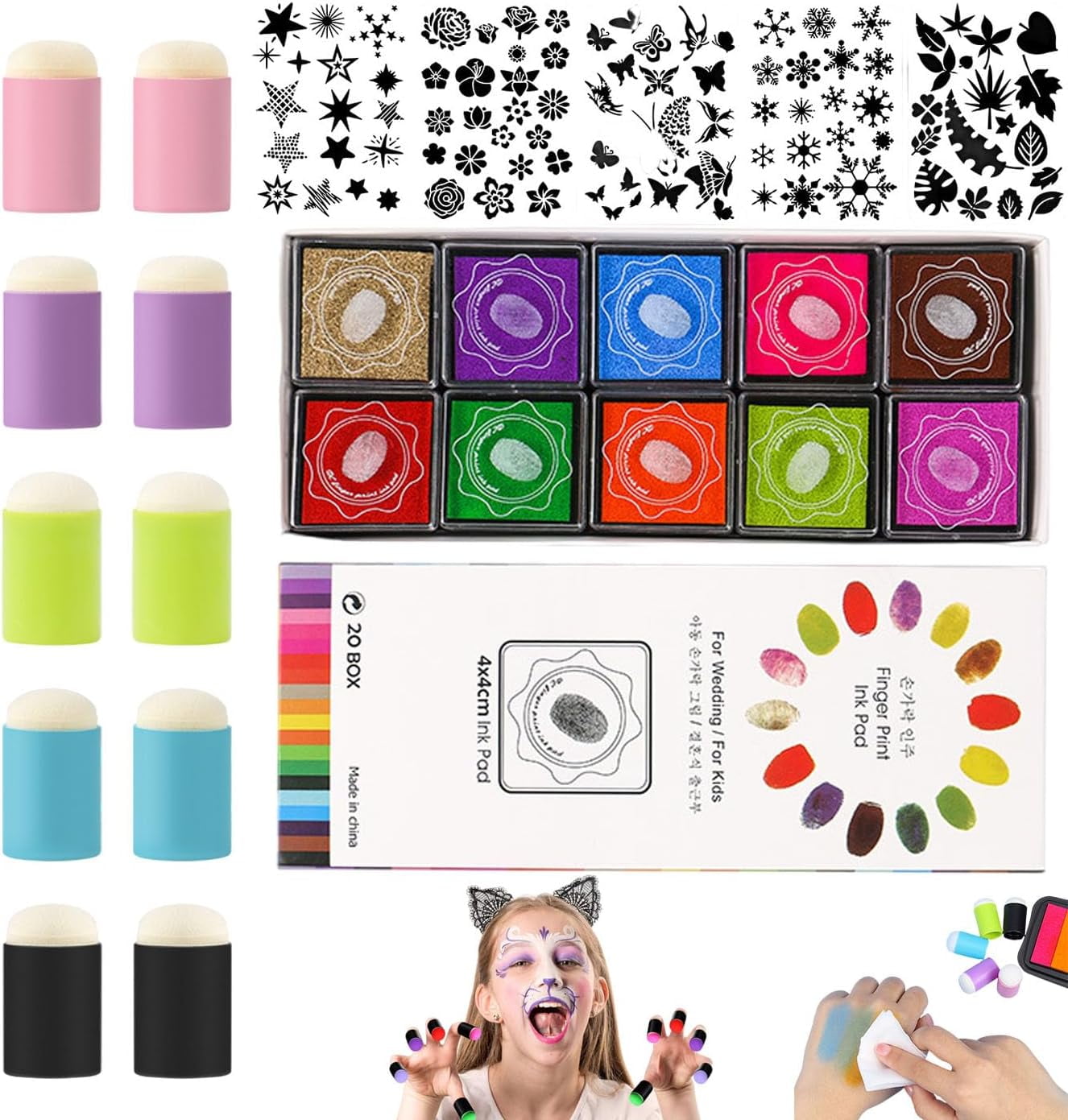 DIY Sponge Finger Painting Set, Finger Sponge Daubers, Sponge Finger ...