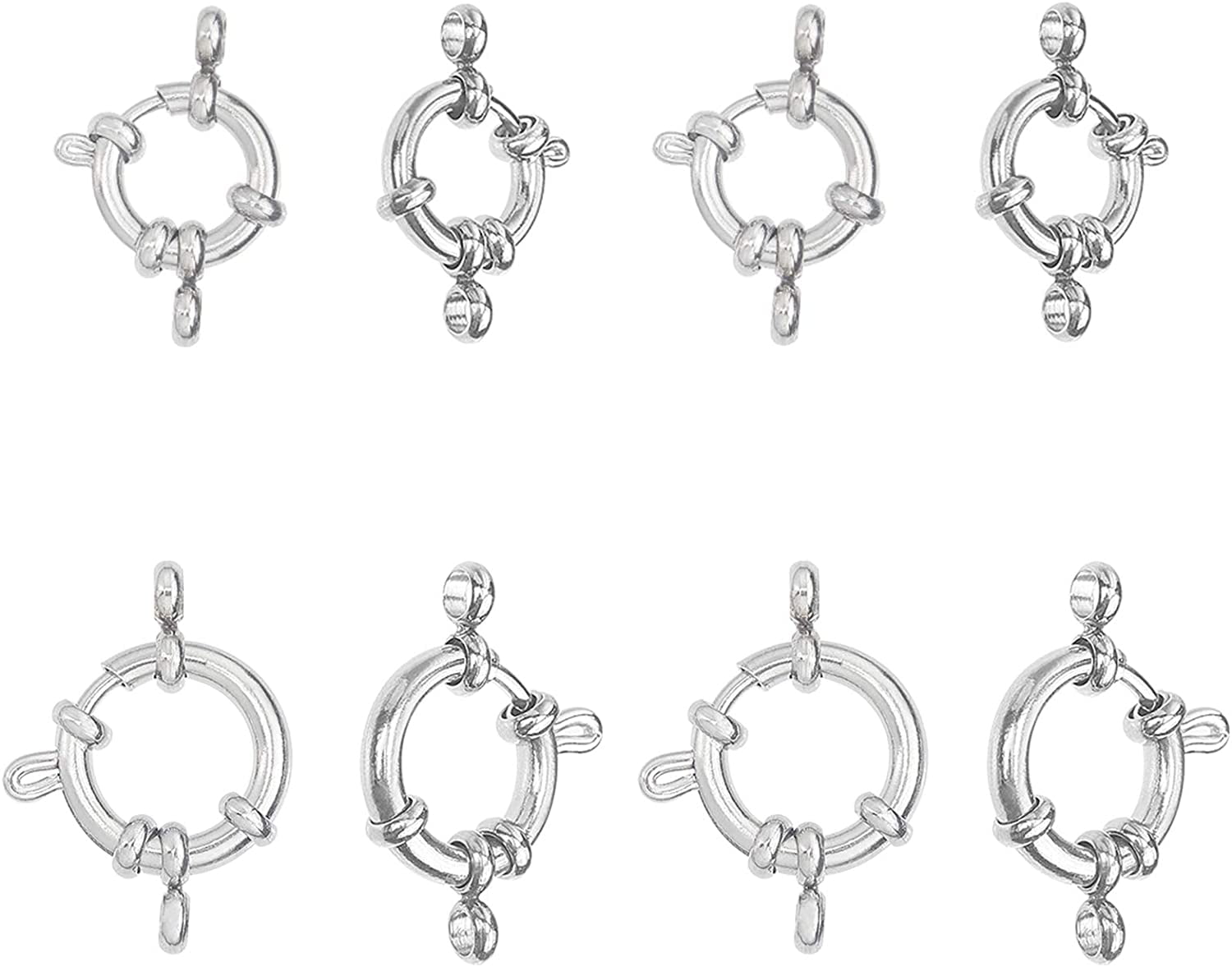 DIY Spring Ring Clasps 12PCS Stainless Steel Spring Ring Clasps 15/18mm ...