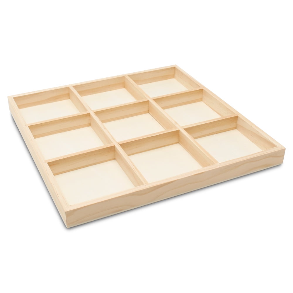 DIY Square Wooden Divided Serving Tray 12 x 12-inch, Pack of 1 9 ...